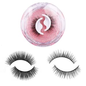 new reusable self adhesive eyelashes, 4pcs reusable adhesive eyelashes, false lashes natural look, self adhesive eyelashes reusable self sticking (2-pairs)