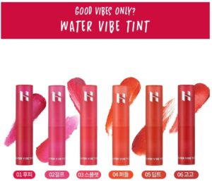 holika holika water vibe tint - long lasting lip stain with vivid juicy colors, transfer proof lip tint, buildable formula for daily lip & cheek makeup, 0.1oz (05 dipped)