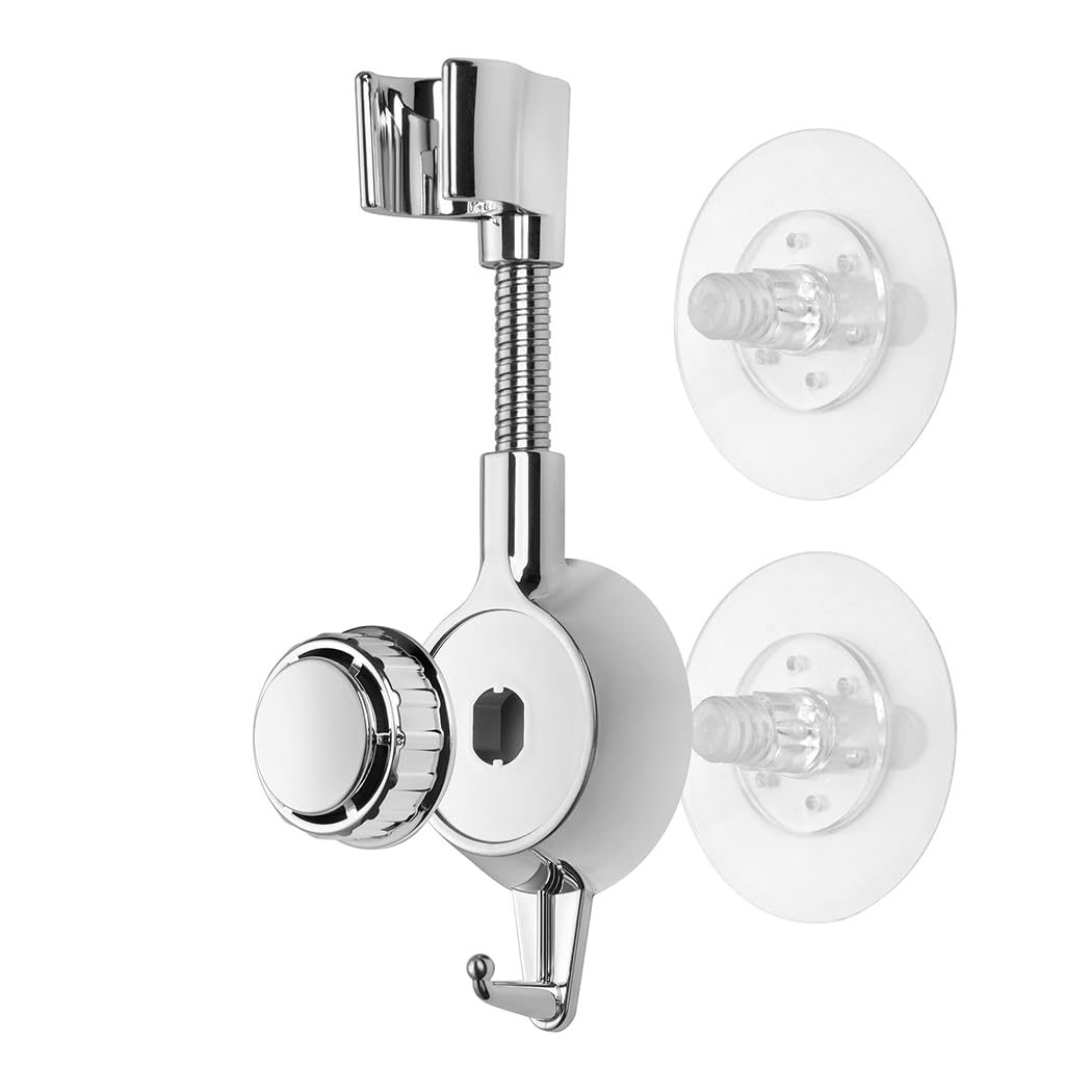 LANPHY Shower Head Holder 360 Degree Adjustable Handheld Shower Head Holder Showerhead Bracket Wall Mount Shower Bracket Traceless Adhesive Waterproof Durable