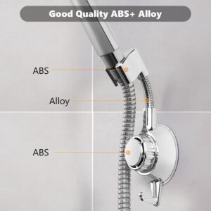 LANPHY Shower Head Holder 360 Degree Adjustable Handheld Shower Head Holder Showerhead Bracket Wall Mount Shower Bracket Traceless Adhesive Waterproof Durable