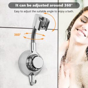 LANPHY Shower Head Holder 360 Degree Adjustable Handheld Shower Head Holder Showerhead Bracket Wall Mount Shower Bracket Traceless Adhesive Waterproof Durable