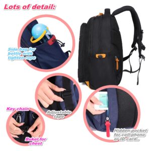 JIHUBEAR Kids Backpack - Waterproof, Large Capacity, and Comfortable for Students Aged 6-12, Suitable for School, Travel, Outdoor Activities Black