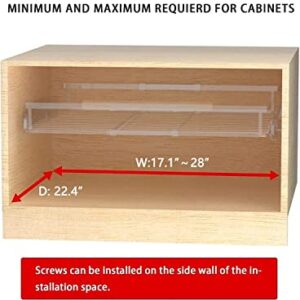 GEDLIRE Expandable Pull Out Cabinet Organizer 3 Pack, Heavy Duty Slide Out Pantry Storage Shelves, Sliding Drawer Organizer Rack for Kitchen Cabinets, Under Sink, Home, 17.1"-28" W x 22.4" D