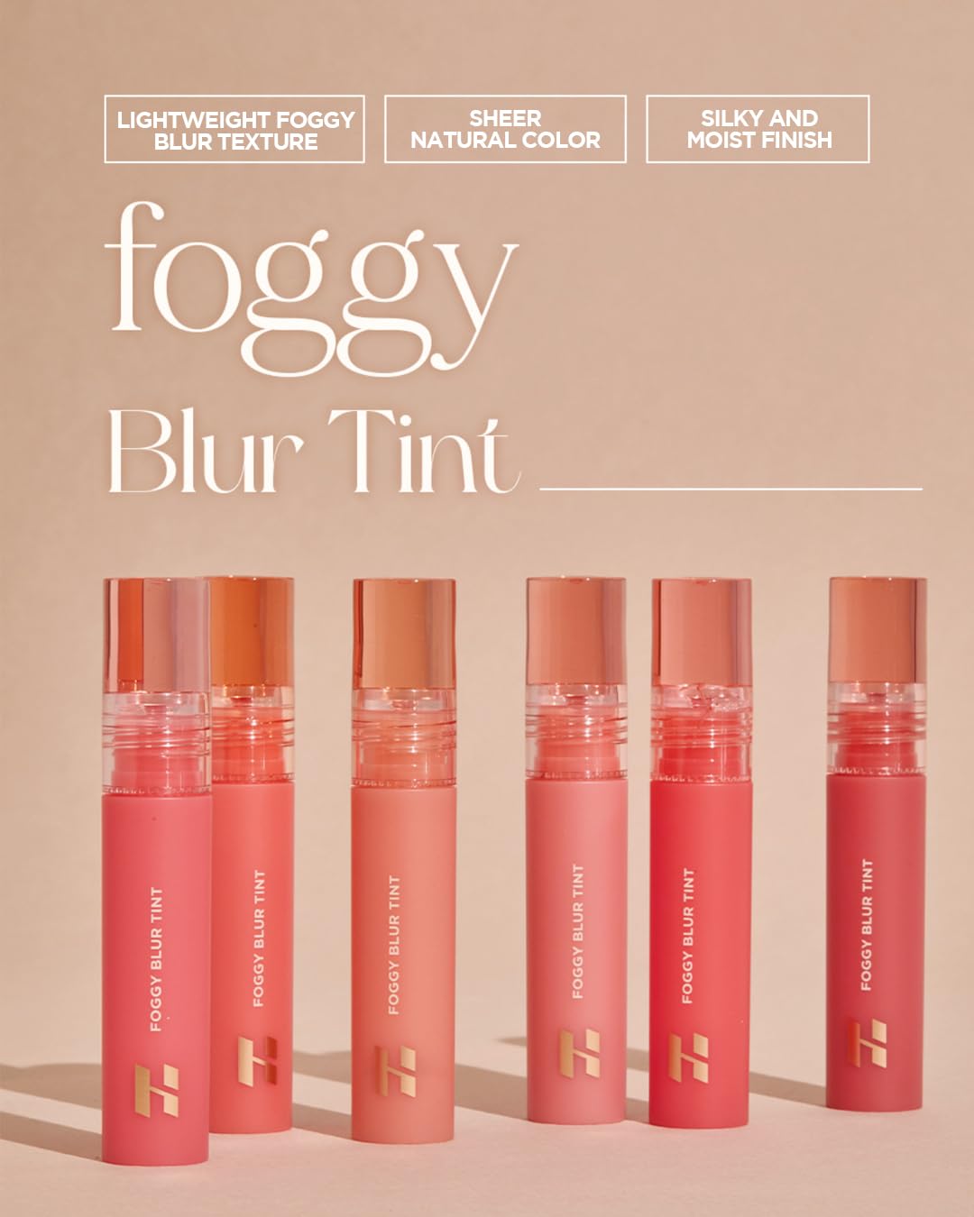 HOLIKA HOLIKA Foggy Blur Tint - Lightweight Airy Lip Makeup with Sheer Soft Color, Buildable Formula, Moisture & Silky Blur Fit, Pink Fruit Complex & Hyaluronic Acid, 0.14 fl.oz. (06 DOOZY)