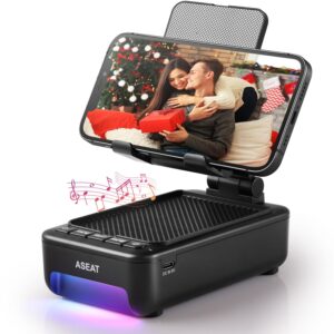 aseat gifts for men him, cell phone stand with bluetooth speaker&led color changing light, unique gifts for women dad her husband, birthday gifts for men