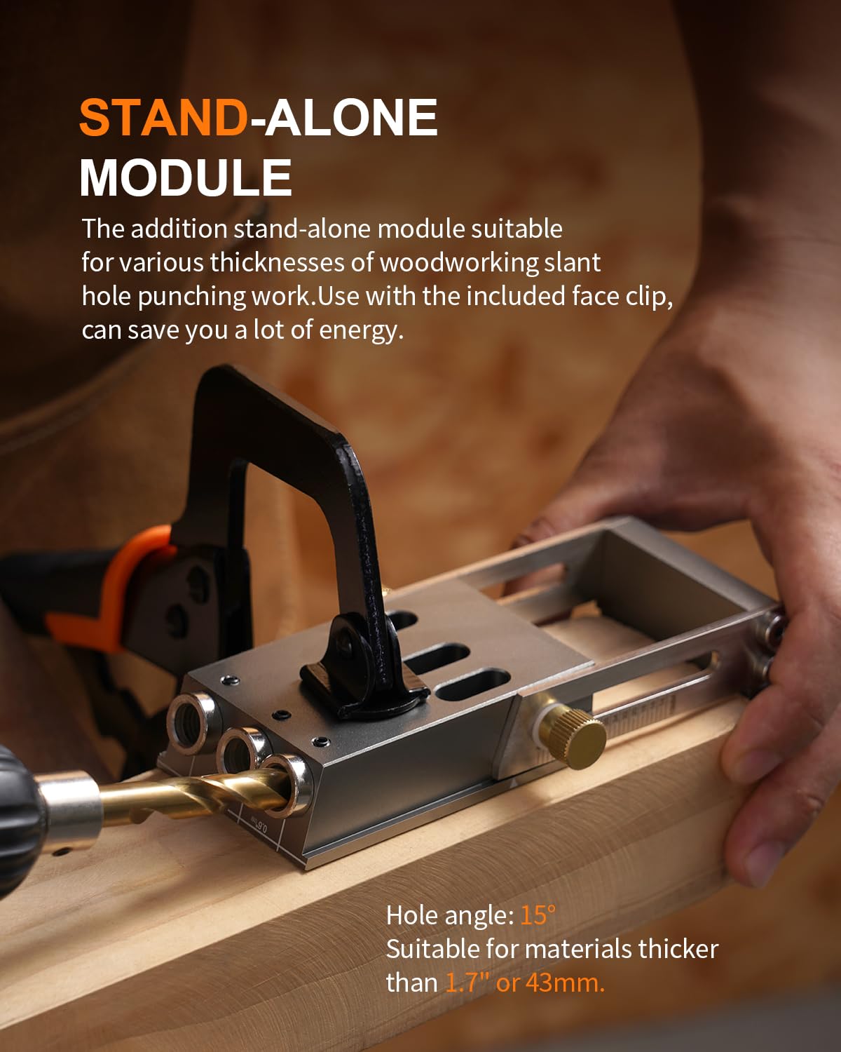 Kolvoii Pocket Hole Jig Kit, Efficient and Precise Jig Pocket Hole System with 11 Inch Face Clamp for Creating Strong and Hidden Wood Joints