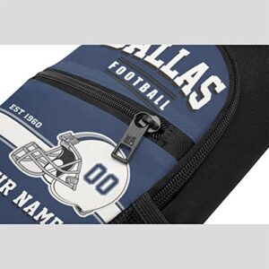 VANCIPO Custom Sling Bag for Men Women, Personalized Dallas Chest Bag with Name & Number, Custom Football Sport Crossbody Bags for Travel Football Fans Gifts