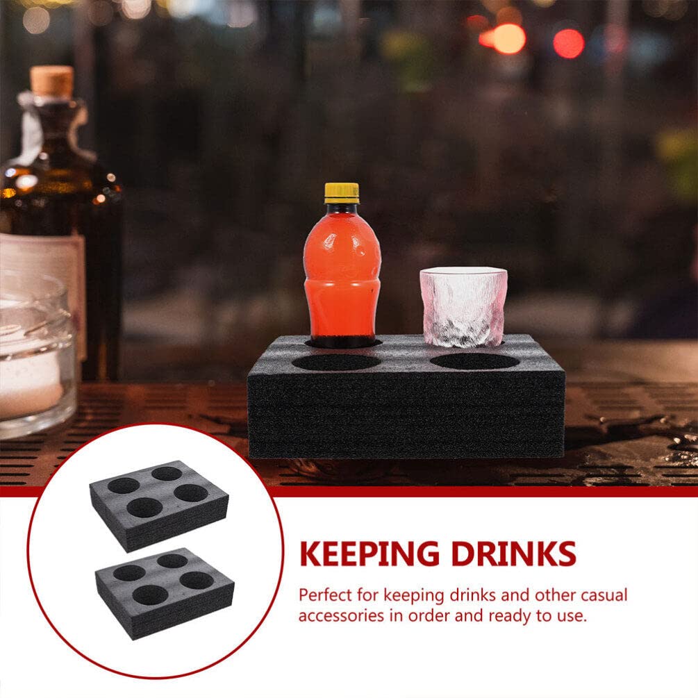 Alipis Takeout Cup Carrier Trays Coffee Tray Cup Holder, 4-Hole Takeout Coffee Cup Bottle Carrier s Foam Hot or Cold Drinks Carrier Cup Trays Beverage Trays for Package