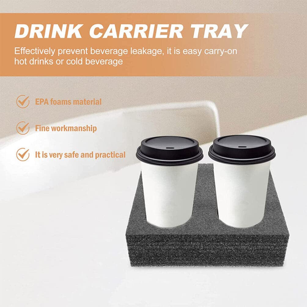 Alipis Takeout Cup Carrier Trays Coffee Tray Cup Holder, 4-Hole Takeout Coffee Cup Bottle Carrier s Foam Hot or Cold Drinks Carrier Cup Trays Beverage Trays for Package