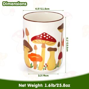 Nefelibata Mushroom Ceramic Utensil Holder Rustic Functional Utensil Crock Kitchen Storage Decor Perfect for Storing Cooking Tools and Cutlery Keep Organized Large Crock for Countertops