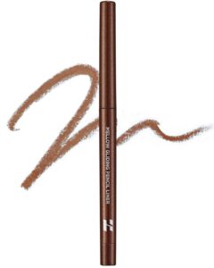 holika holika mellow gliding pencil liner - waterproof, smudge-proof eye liner with sharpener - ultra creamy, blendable & soft textured for eyeshadow & contour eye makeup (08 mocha glitz)