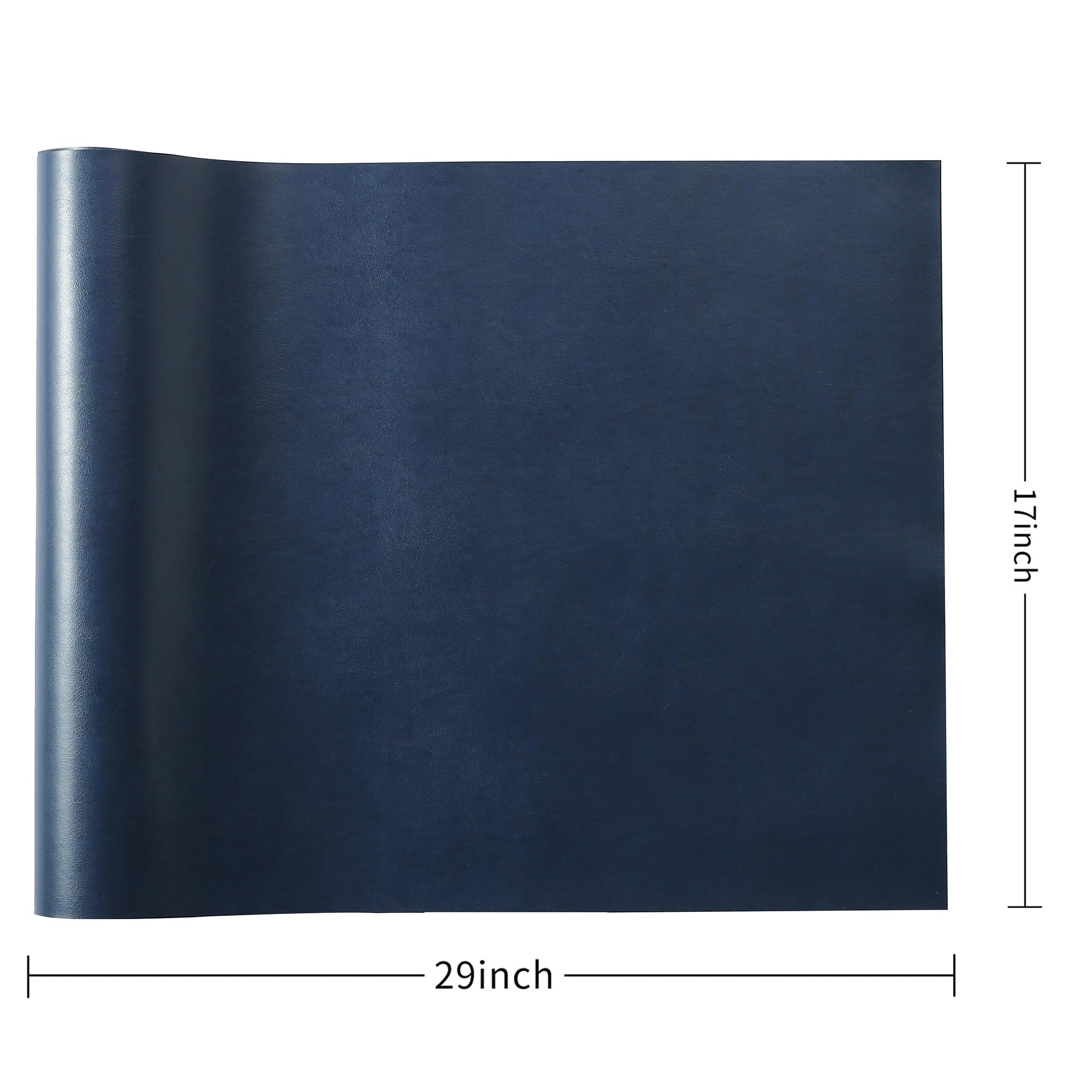 Wooqu PU Leather Book Cloth, Polyurethane Coated and Non-Woven Base, Leather-Like Look, Soft, 17x29”, for Book Binding, Goat Grain, Navy Blue