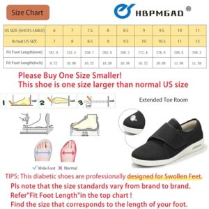 QHBPMGAD Womens Diabetic Shoes for Women Wide Width Elderly Shoes with Adjustable Closure Breathable Swollen Feet Walking Edema Sneakers Light Grey Grey Size 11