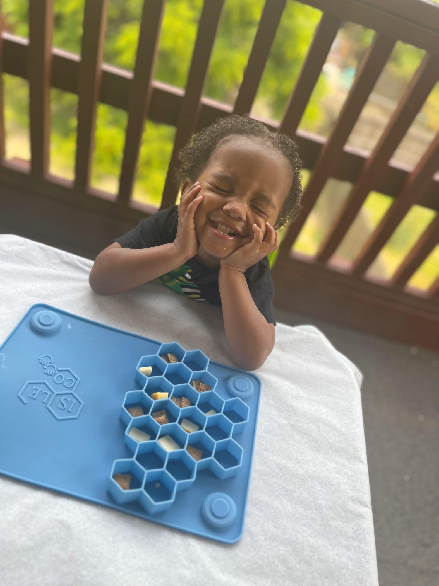 Pincer Pal Silicone Placemat: Toddler Self-Feeding & Fine Motor Skill Development | Non-Slip Mealtime Learning Tool | Baby Led Weaning |Montessori Feeding Essential (Small, Minty Breeze)