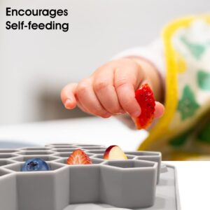 Pincer Pal Silicone Placemat: Toddler Self-Feeding & Fine Motor Skill Development | Non-Slip Mealtime Learning Tool | Baby Led Weaning |Montessori Feeding Essential (Small, Minty Breeze)