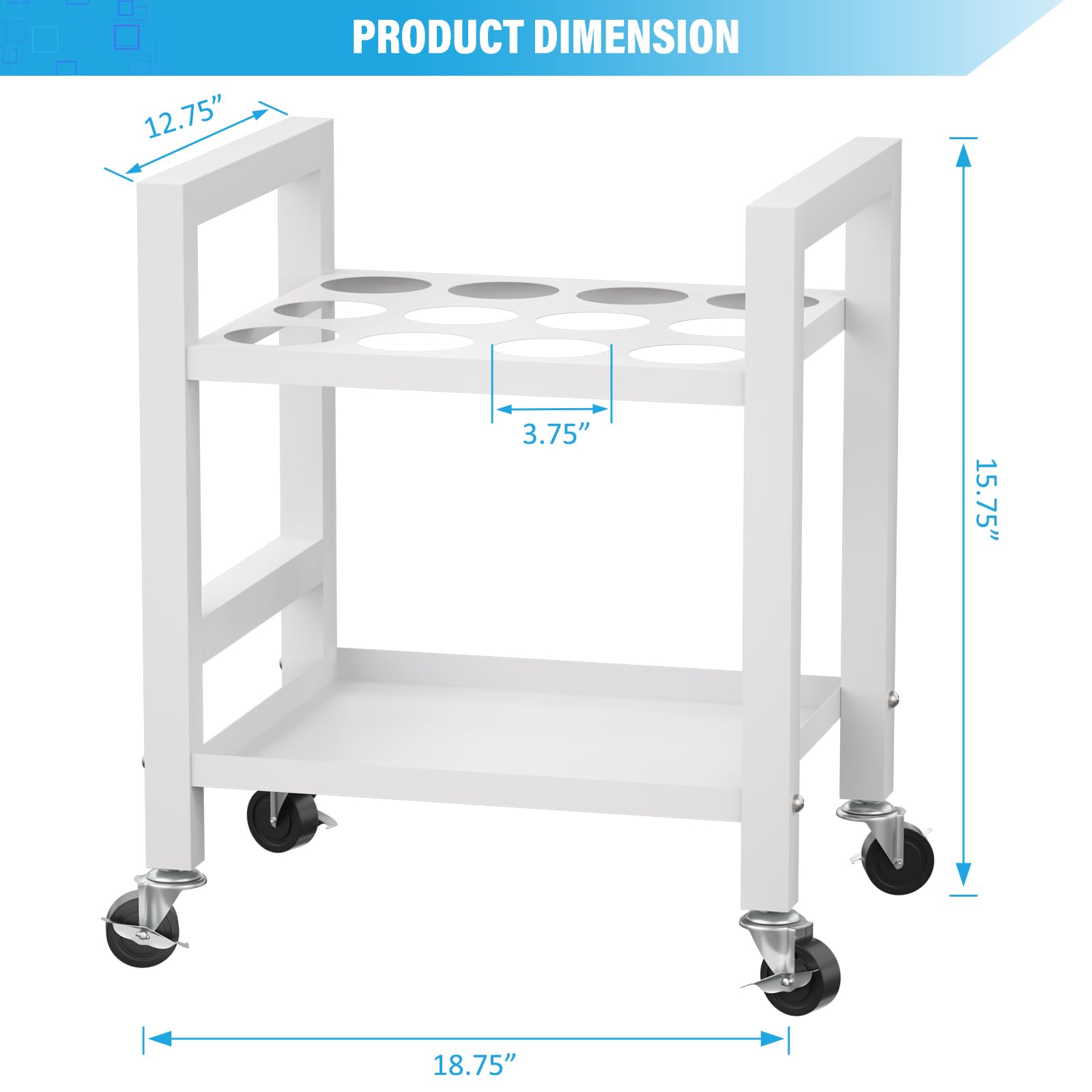 ZHSX Blueprint Holder/Storage Rack, Metal Blueprint Rack Storage Cart with Wheels, Roll File Holder to Storage Blueprint/Poster/Architectural/Rolled Maps for Home/Office/School(Black, 12 Slots)