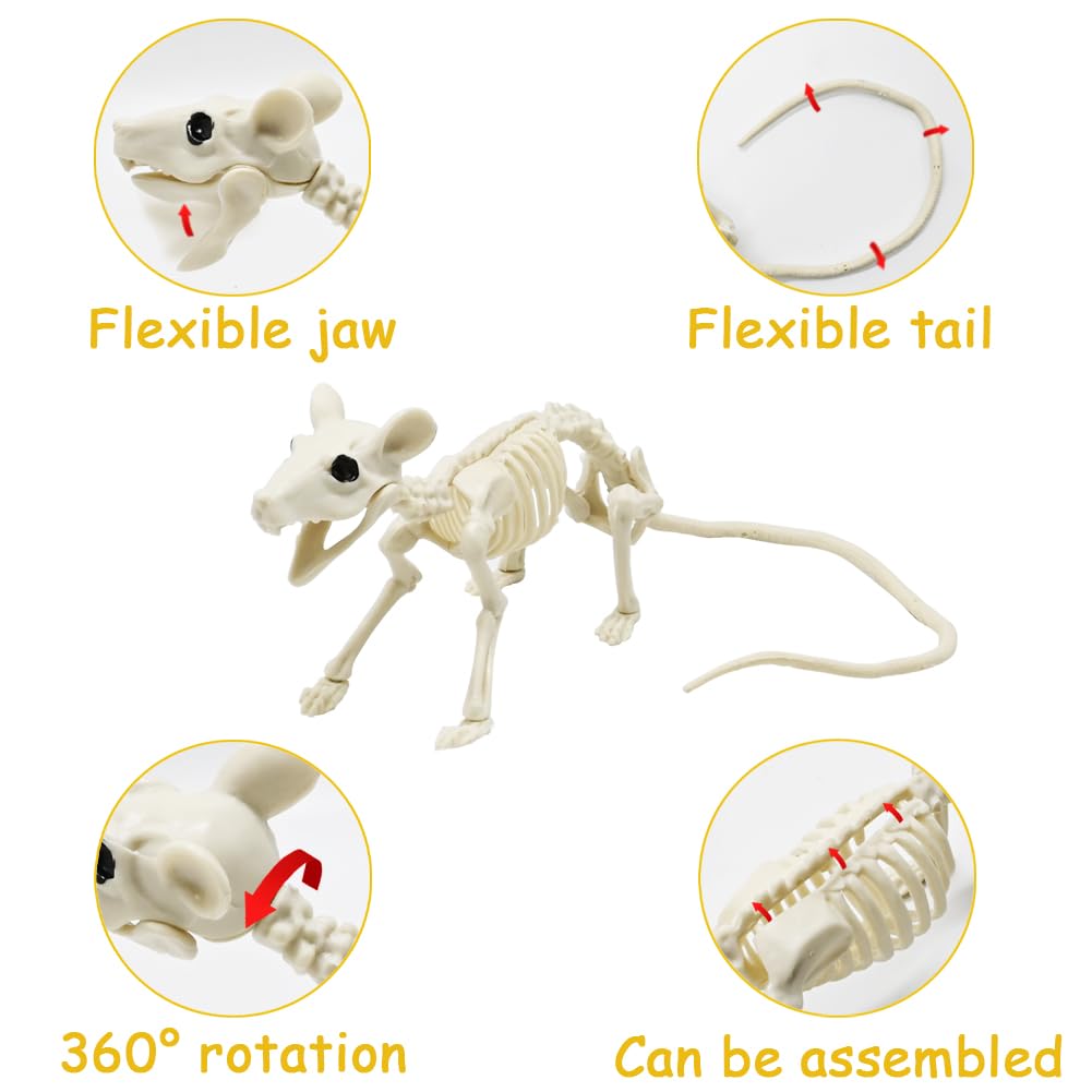 LUKBERA Halloween Animal Skeleton Decorations, Dog Animal Bones Skeletons with Posable Joints for Haunted Houses, Graveyard Scenes, Halloween Party Décor