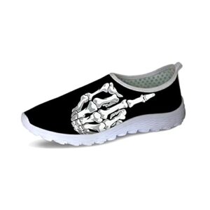 forchrinse funny skeleton hand women’s men go walk soft comfort walking sneakers sport gym shoes work nursing shoes breathable