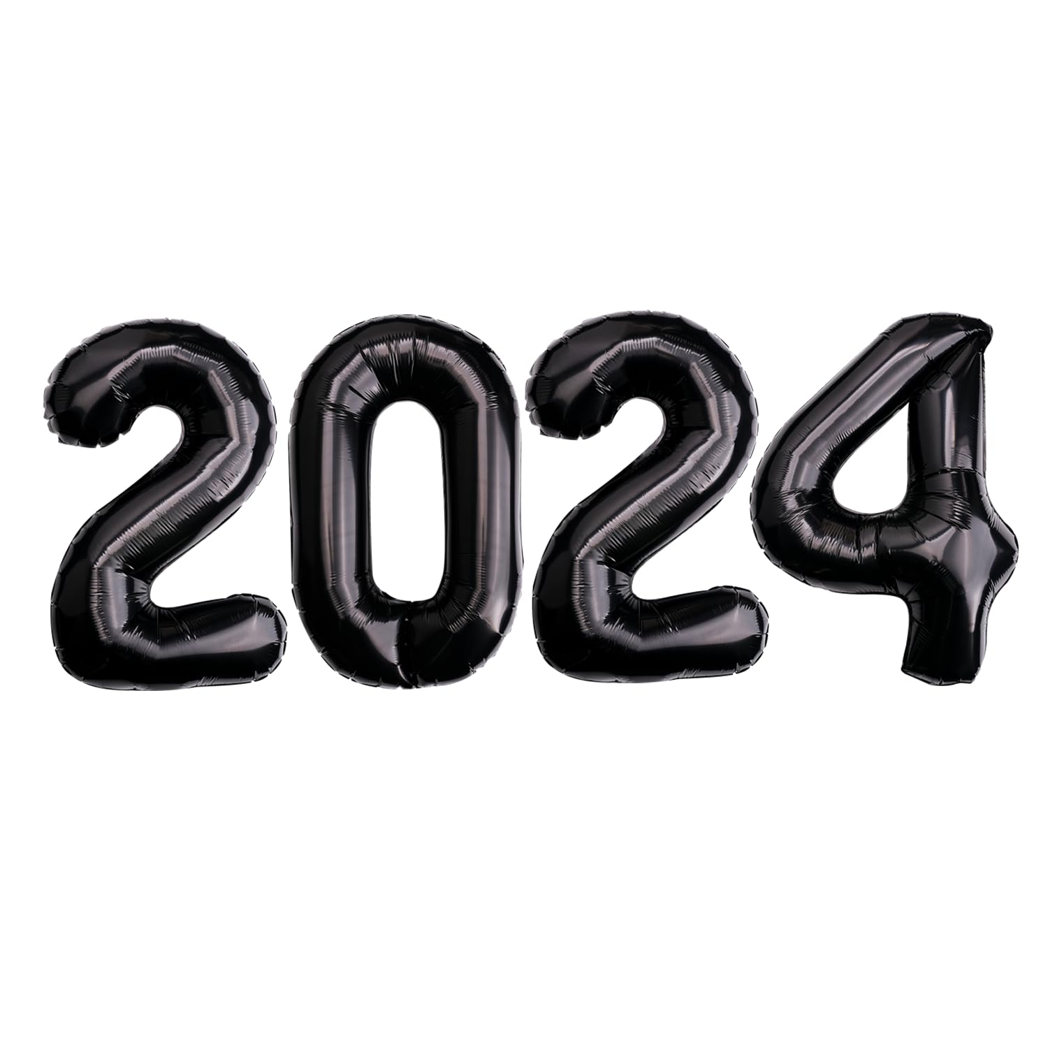 40 Inch 2024 Pack of 4 Black Huge Numbers Balloons Giant Large Helium Foil Mylar Big Number for Christmas New Year Party Graduation Birthday (Black, 40 Inches)