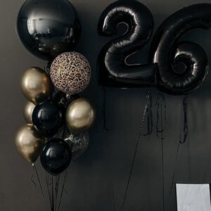 40 Inch 2024 Pack of 4 Black Huge Numbers Balloons Giant Large Helium Foil Mylar Big Number for Christmas New Year Party Graduation Birthday (Black, 40 Inches)