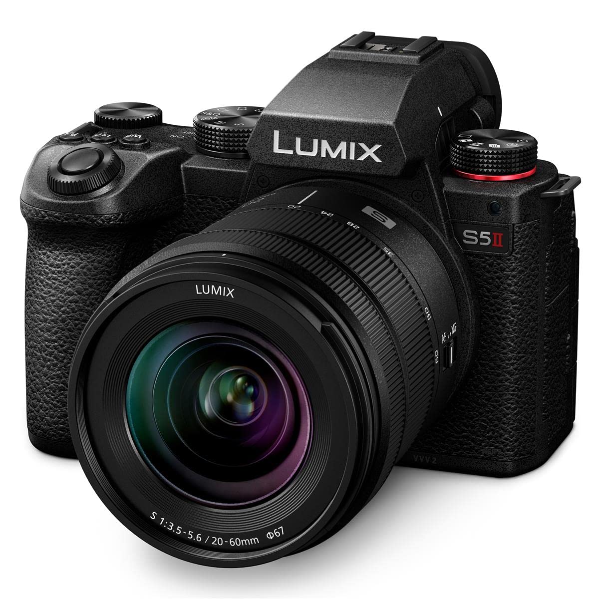 Panasonic LUMIX S5 II Mirrorless Camera with Lumix S 20-60mm f/3.5-5.6 Lens Bundle with 128GB SD Card, Backpack, 2X Battery, Dual Charger, Strap, Screen Protector, and Accessories