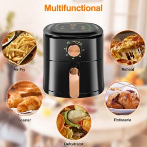 BXE Air Fryer Healthy Oil-Free Cooking Non-Stick Easy To Clean Quiet Operation With Temperature And Time Control 80% Less Oil Ideal For Quick And Easy Meals Black