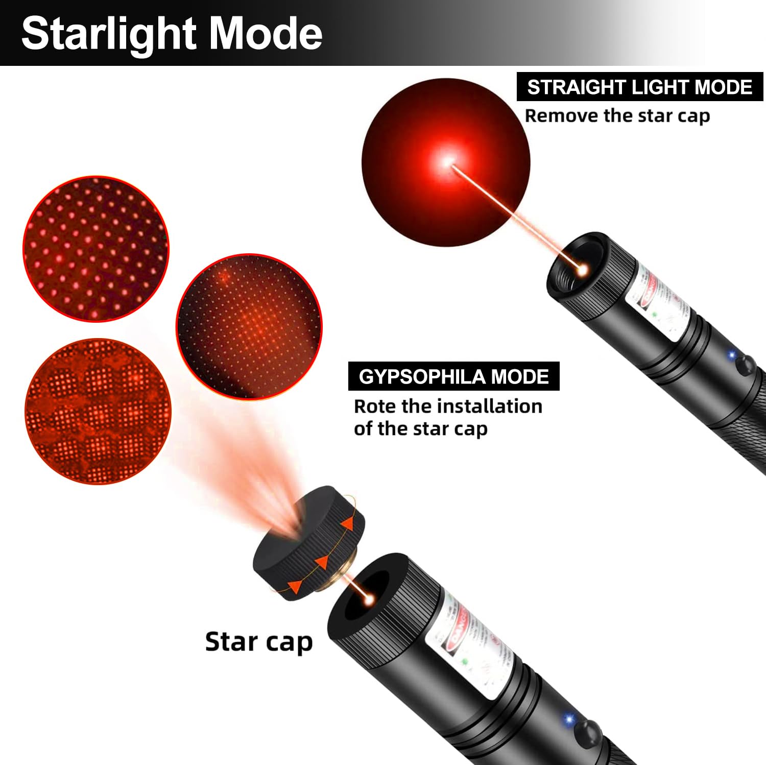 Cowjag Laser Pointer High Power, Long Range 10,000 ft Red Powerful Handheld Flashlight with Adjustable Focus, Red Laser Pointer for Night Astronomy Outdoor and Hiking(Red Light)