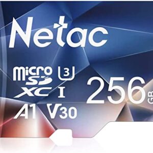 Netac 256GB Micro SD Card Up to 100MB/s TF Card UHS-1 MicroSDXC Memory Card A1, U1, C10, V30 High-Speed Expanded Storage Card for Smartphone/Camera/Bluetooth Speaker/Gaming/Movie