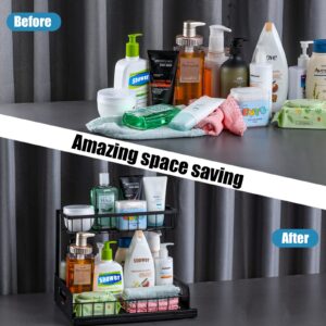 Bathroom Organizer Countertop - 2 Tier Bathroom Counter Organizer, Metal Countertop Standing Rack Cosmetic Organizer Holder Vanity Organizer Kitchen Spice Rack Under Sink Organzier for Bathroom