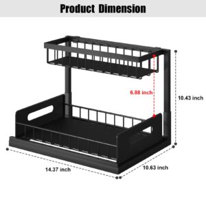 Bathroom Organizer Countertop - 2 Tier Bathroom Counter Organizer, Metal Countertop Standing Rack Cosmetic Organizer Holder Vanity Organizer Kitchen Spice Rack Under Sink Organzier for Bathroom