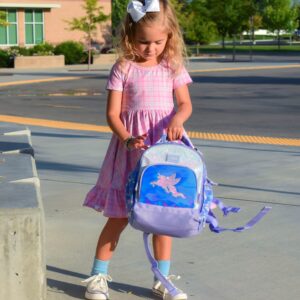 Choco Mocha Unicorn Toddler Backpack for Little Girls, Kids Pre Kindergarten Daycare Sparkle Backpack for Toddler 12 Inch, Glitter Bling Purple