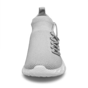 SILLENORTH Women's Walking Shoes Sock Sneakers Slip On Mesh Sport Running Shoes Casual Lightweight Shoes for Gym Work Jogging Light Grey Size 9