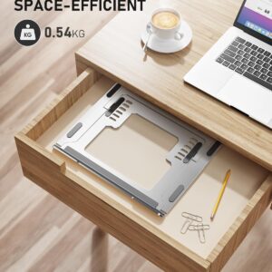 ACEMAGIC Laptop Stand, Aluminum Computer Riser, Ergonomic Laptops Elevator for Desk, Metal Holder Compatible with Notebook Computer Under 17.3 Inches, Silver