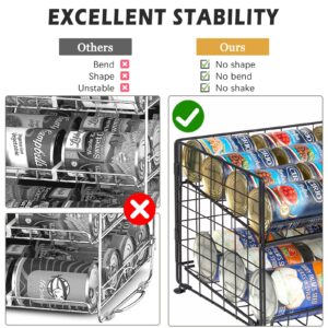 JKsmart 4-Tier Stackable Can Rack Organizer, Can Storage for Kitchen Pantry Cabinet, Can Holders for Food, Multifunctional Can Dispenser for Snacks Soda