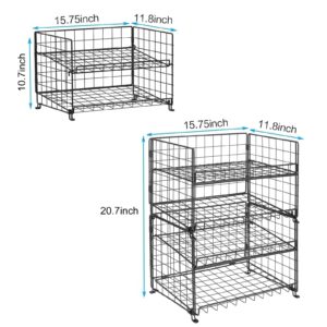 JKsmart 4-Tier Stackable Can Rack Organizer, Can Storage for Kitchen Pantry Cabinet, Can Holders for Food, Multifunctional Can Dispenser for Snacks Soda