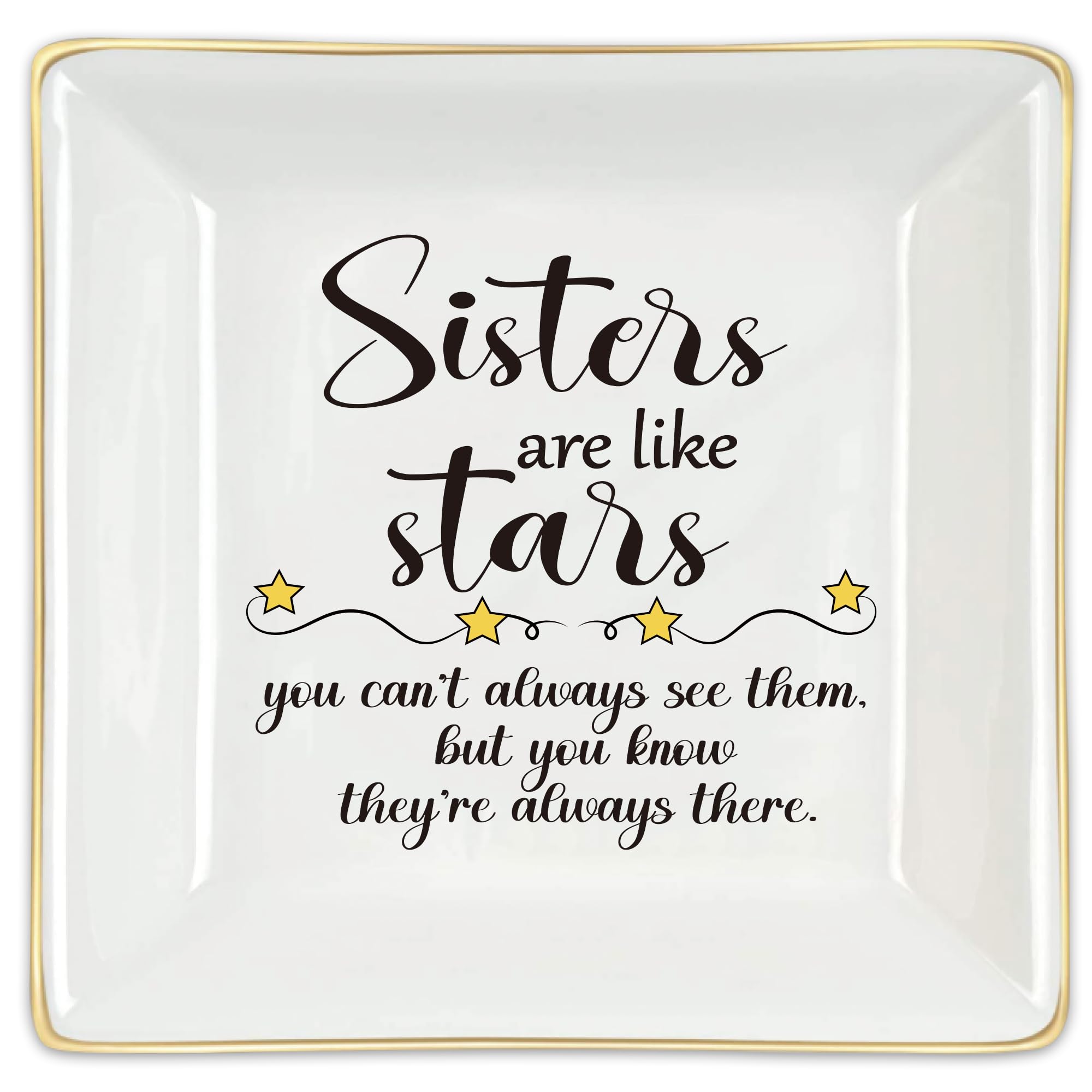 Homlouue Sister Gifts from Sister, Sister Are Like Stars Ring Dish Sister Birthday Gifts Sister Jewelry Dish Best Sister Ever Gifts Meaningful Sister Gifts for Sister Friends Christmas