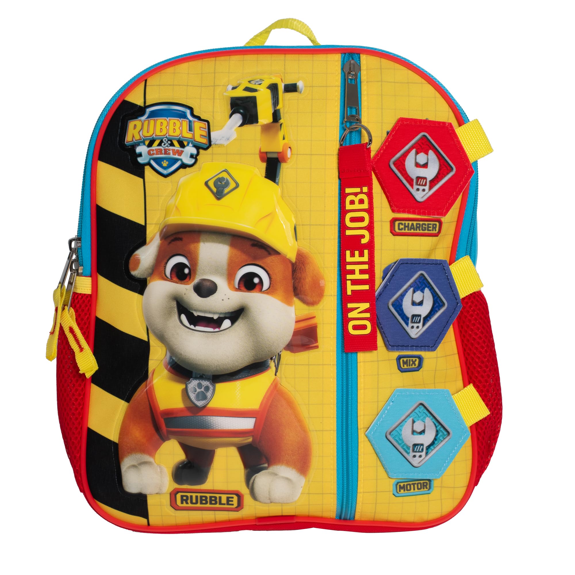 AI ACCESSORY INNOVATIONS Rubble & Crew Interactive 12” Mini Backpack For Kids, Paw Patrol School Bag for Pre-School & Kindergarten