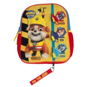 AI ACCESSORY INNOVATIONS Rubble & Crew Interactive 12” Mini Backpack For Kids, Paw Patrol School Bag for Pre-School & Kindergarten