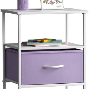 Sorbus Kids Dresser with 8 Drawers and 1 Drawer Nightstand Bundle - Matching Furniture Set - Storage Unit Organizer Chests for Clothing - Bedroom, Kids Rooms, Nursery, & Closet (Purple)