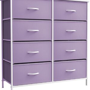 Sorbus Kids Dresser with 8 Drawers and 1 Drawer Nightstand Bundle - Matching Furniture Set - Storage Unit Organizer Chests for Clothing - Bedroom, Kids Rooms, Nursery, & Closet (Purple)