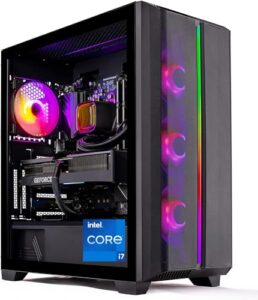 skytech gaming siege gaming pc desktop – intel core i7 13700f 2.1 ghz, nvidia rtx 4060 ti, 1tb nvme ssd, 32gb ddr5 ram rgb, 650w gold psu, 360mm aio, 11ac wi-fi, windows 11 home 64-bit