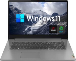 lenovo 17.3 inch ideapad 3 laptop with fingerprint reader, full hd ips display, amd ryzen 5 5625u processor (6 cores, up to 4.3ghz), 24gb ram, 1tb ssd, hdmi, wi-fi 6, nly mp, windows 11 grey