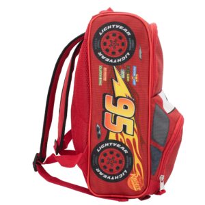 Disney Pixar Cars 14” Lightning McQueen Shaped Backpack for Boys & Girls, Kids School Bag, Red