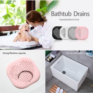 2 Pack Shower Drain Hair Catcher Grey Bathroom Accessories Sturdy Silicone Drain Cover Hair Stopper with Suction Cups for Shower Kitchen Bathroom Big Heart Shape