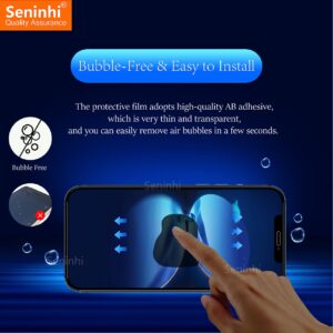 seninhi [3+3Pack] for iphone 12 (6.1inch) Screen Protector 3Pack + Camera Lens Protector 3Pack, Tempered Glass Screen Protector [With Easy Installation Frame] [9H Hardness] [Anti-Scratch] [Bubble