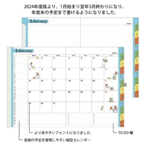 Midori Pocket Diary 22251006 Weekly Planner, 2024, A6, Clover Pattern, Starts January 2024 (Uncle Pattern (Monthly))