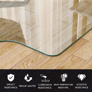 Antok Glass Chair Mat for Carpet, 36“x36” Tempered Glass Floor Mat for Office Chair on Carpet, 1/5" Thick Clear Computer Floor Mat for Rolling Chairs with 4 Anti-Slip Pads