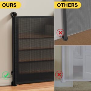 Retractable Baby Gates for Doorways, PRObebi Retractable Dog Gate for Stairs Extends to 54" Wide 34" Tall, Mesh Baby Gate, Gates for Dogs Indoor, Suitable for Hallways, Doorways, Deck, Porch (Black)