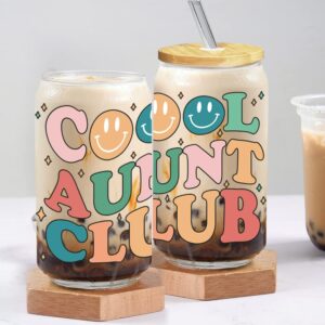 Fatbaby Aunt Gifts,Christmas Birthday Gifts For Aunt, New Aunt, Aunties From Niece, Nephew,Best Aunt Ever Gifts,Aunt Announcement, Promoted To Aunt,16 Oz Coffee Can Glass (1pcs)