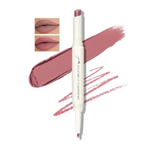 boobeen double-ended lipstick lip liner makeup velvet lipgloss lipstick, creamy lip pencil for women matte long-lasting matte satin finish, nourishing and non-fading